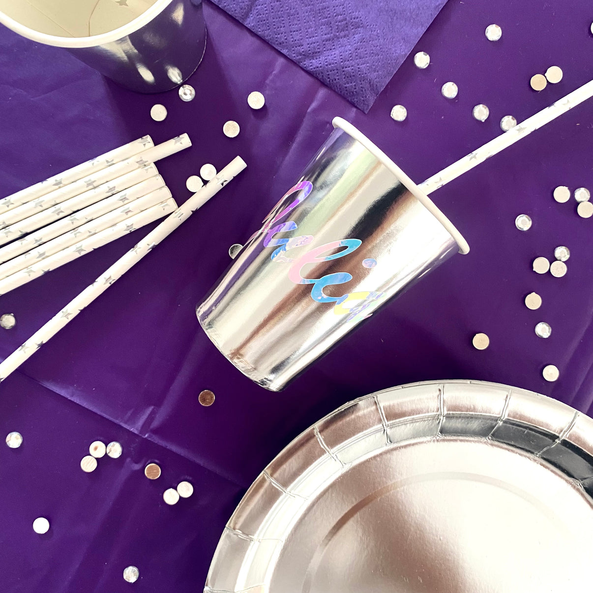 Box déco de table personnalisée thème Euphoria violet argent – Ballons ...